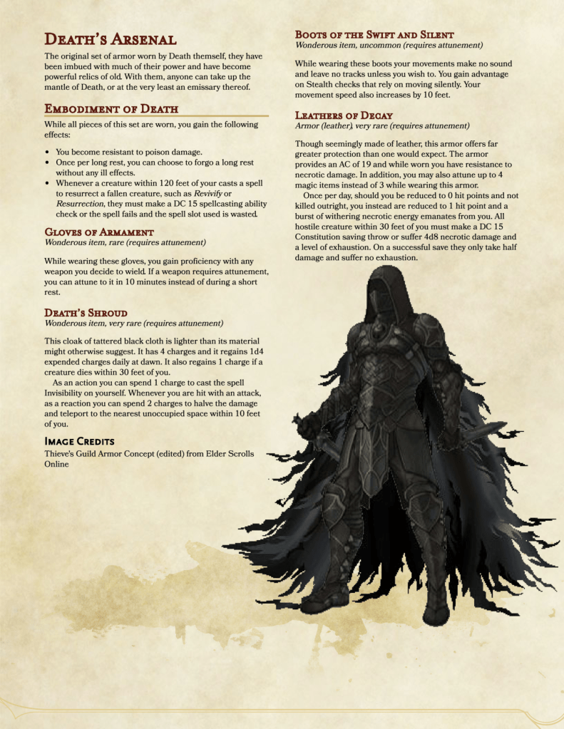 Warlock Otherworldly Patron: Death & Death’s Arsenal – The Foundry