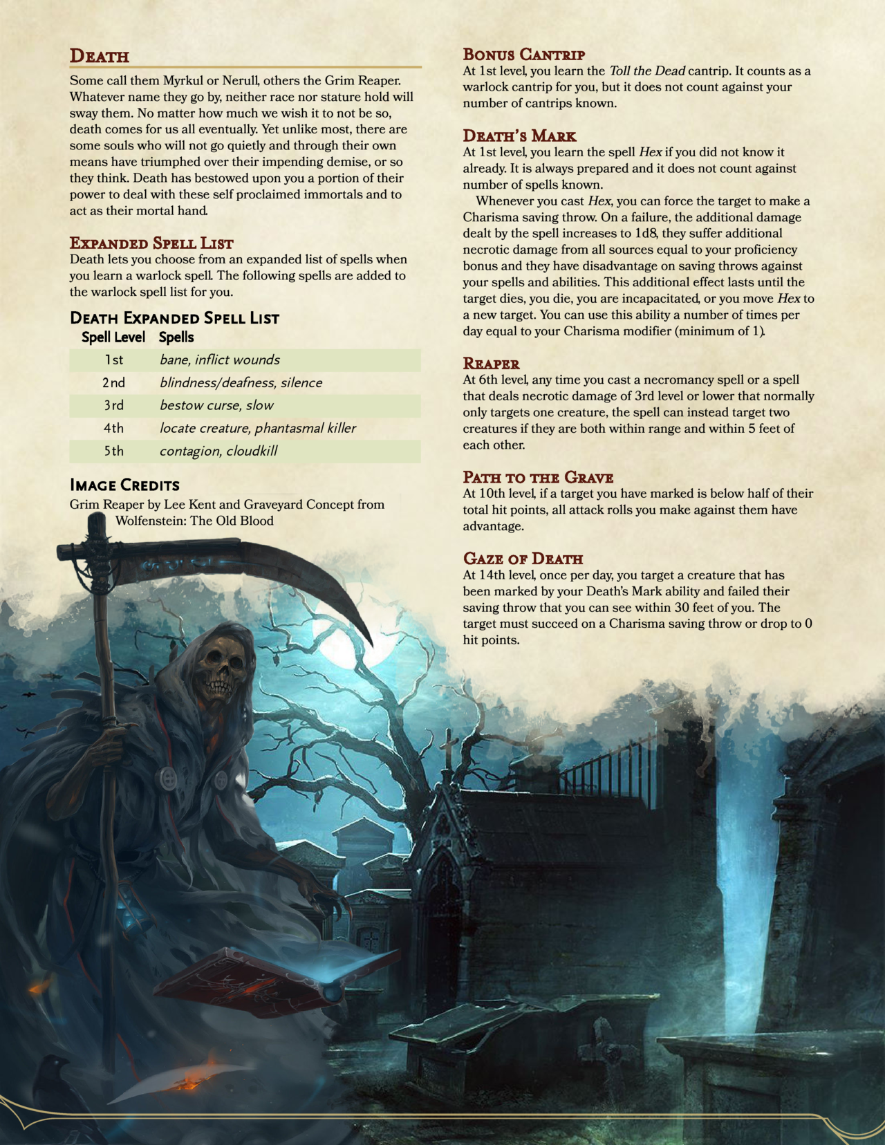 Warlock Otherworldly Patron: Death & Death’s Arsenal – The Foundry