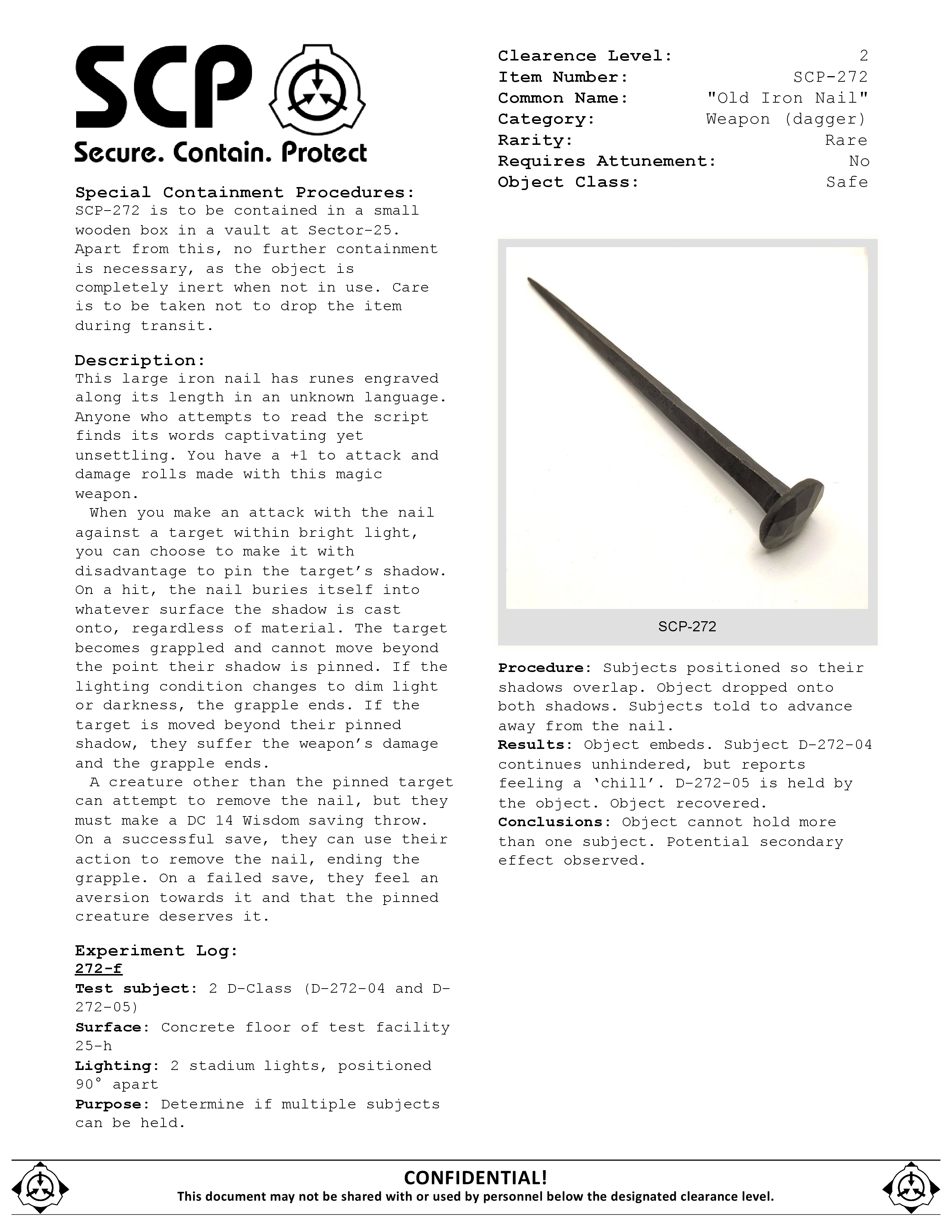 SCP Items: Batch III – The Foundry