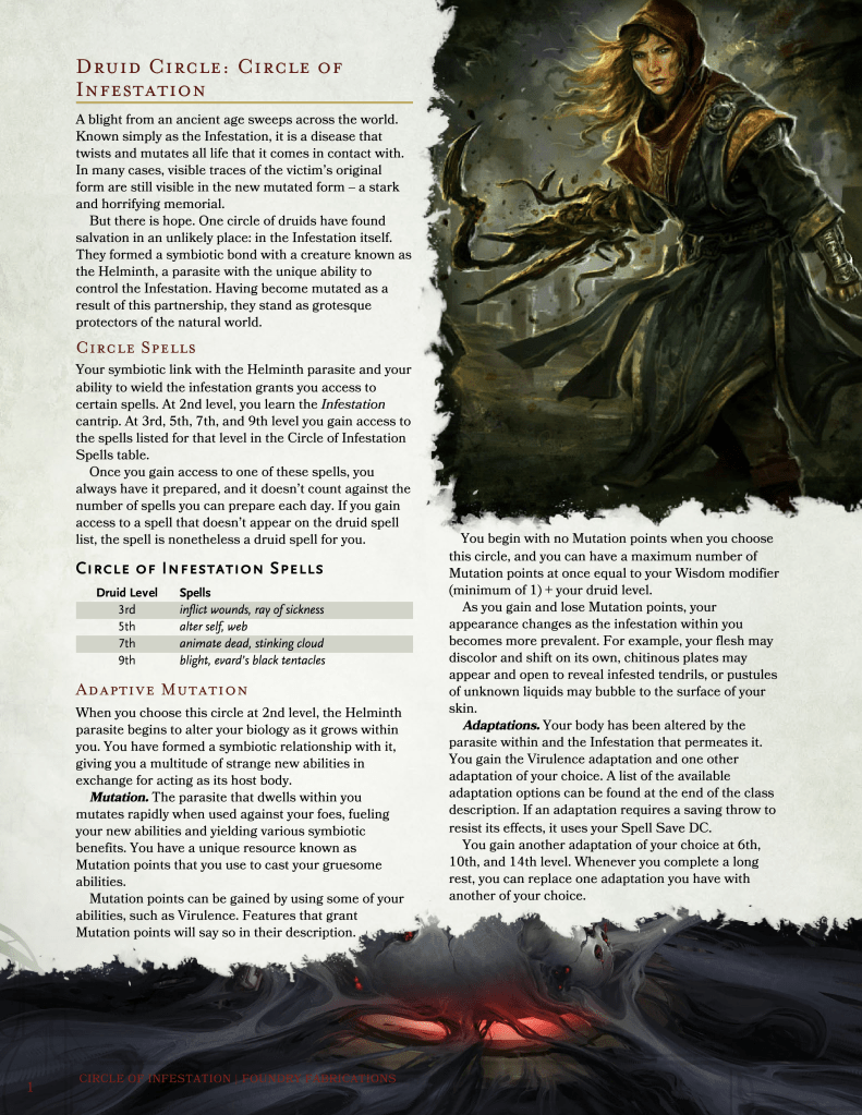 Druid Circle: Circle of Infestation – The Foundry